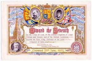 Commemorative coronation flyer for Edward V11: From Weaver to Web